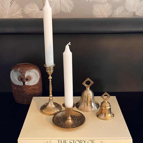 Vintage | Accents | Vintage Brass Bundle Bells And Candlesticks | Poshmark
